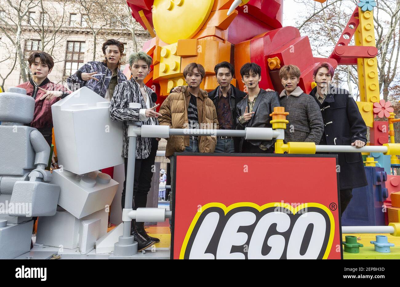 K-Pop NCT 127 group rides float Brick Changer by LEGO at 93rd Annual ...