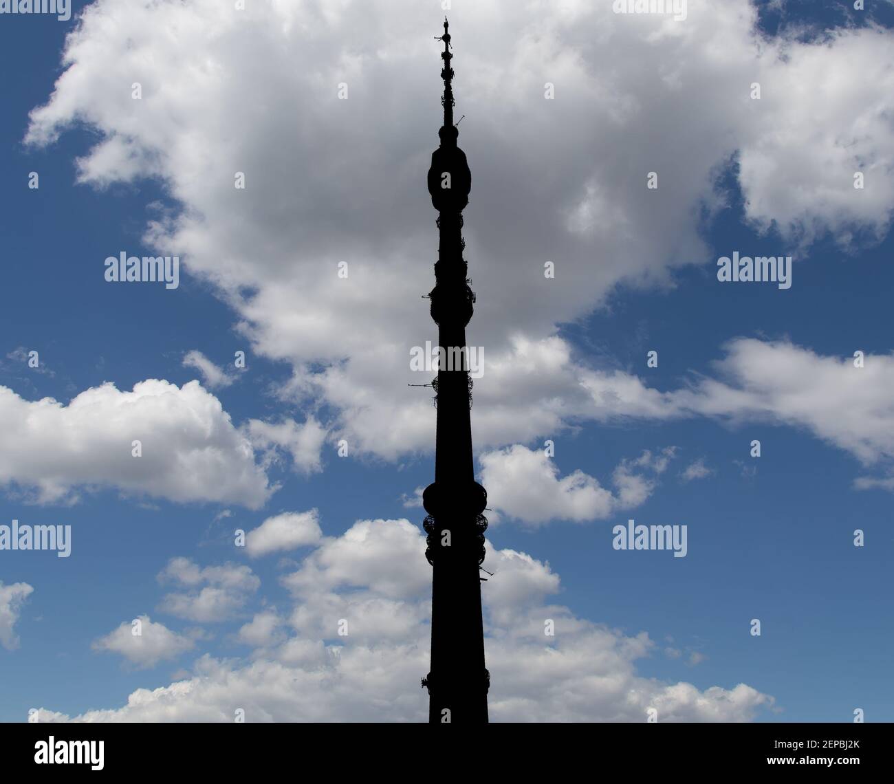 Ostankino television tower in Moscow, Russia. Standing 540.1 meters ...