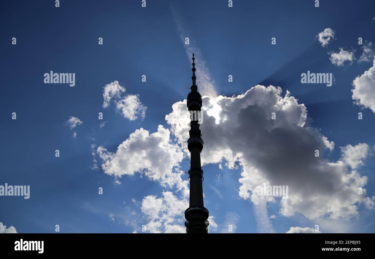 Ostankino television tower in Moscow, Russia. Standing 540.1 meters ...