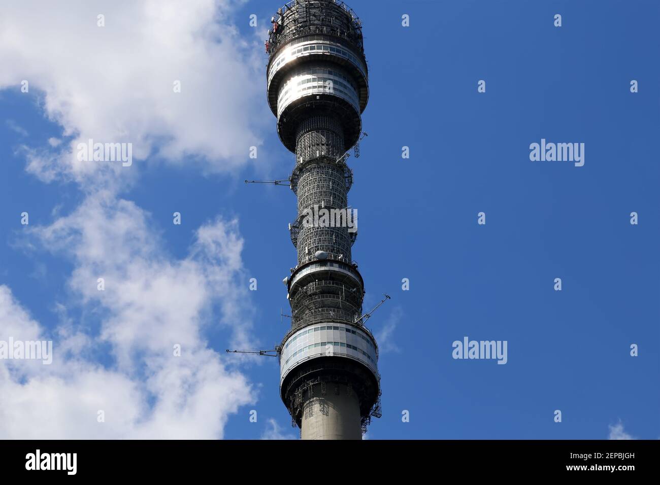 Ostankino television tower in Moscow, Russia. Standing 540.1 meters ...