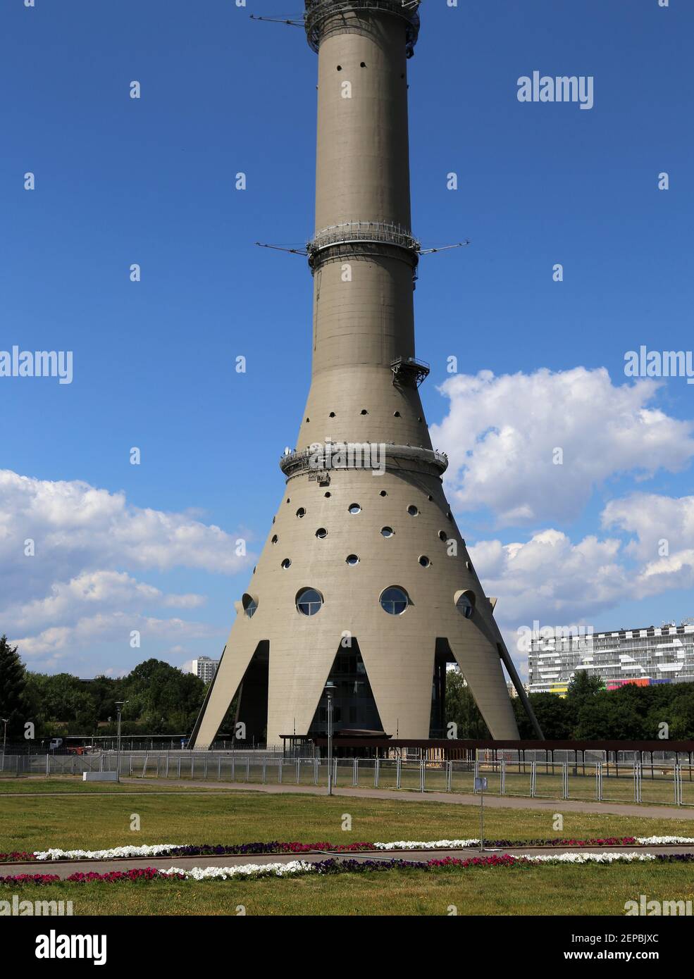 Ostankino television tower in Moscow, Russia. Standing 540.1 meters ...