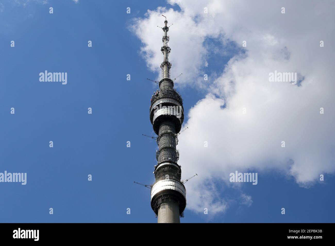 Ostankino television tower in Moscow, Russia. Standing 540.1 meters ...