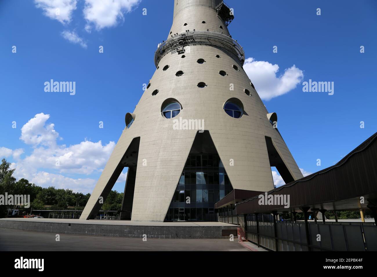 Ostankino television tower in Moscow, Russia. Standing 540.1 meters ...