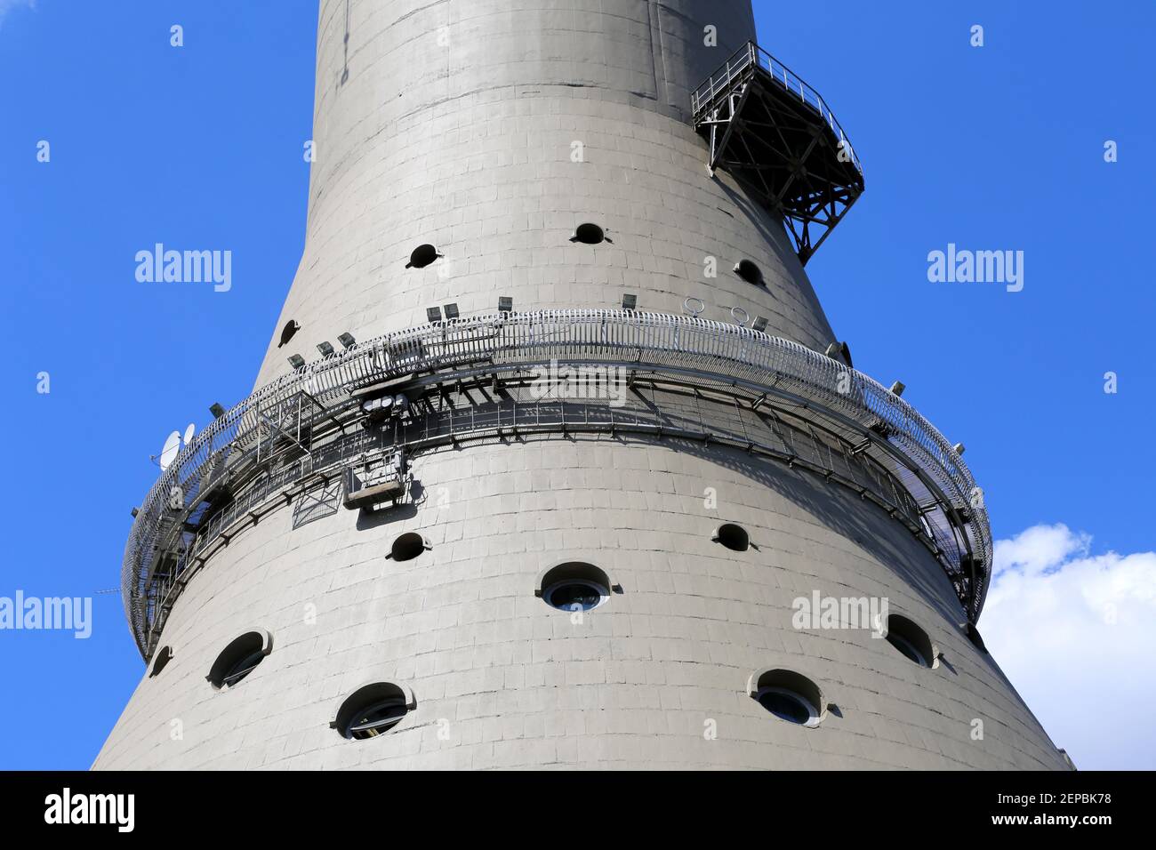 Ostankino television tower in Moscow, Russia. Standing 540.1 meters ...