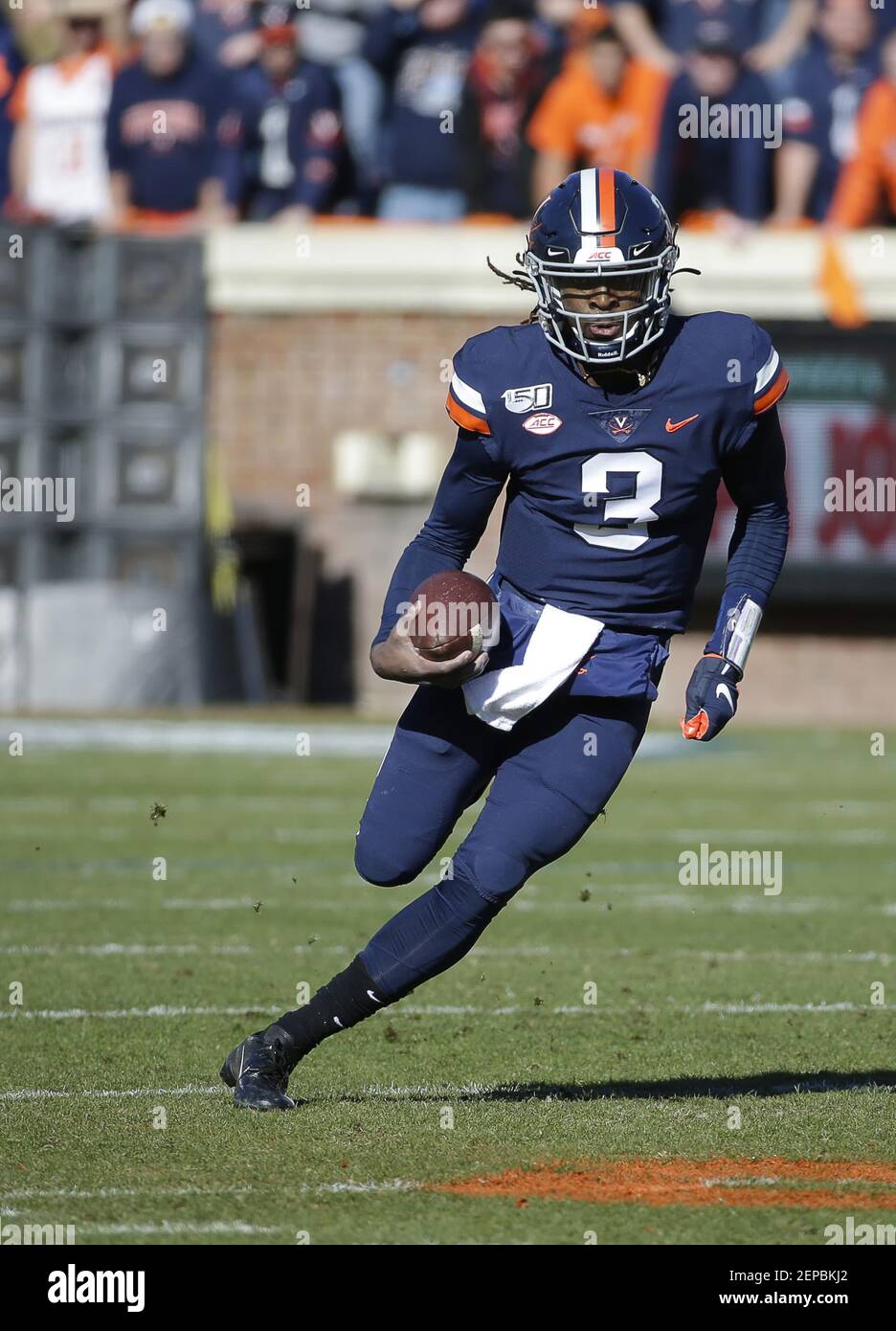 November 29, 2019: Virginia Cavaliers QB #3 Bryce Perkins runs with the ...