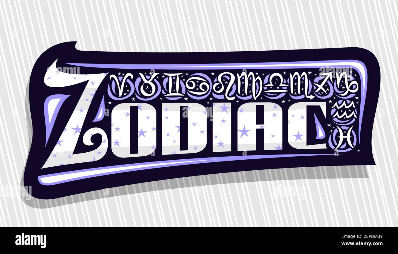 Vector logo for Zodiac, collection of 12 decorative astrology symbols ...