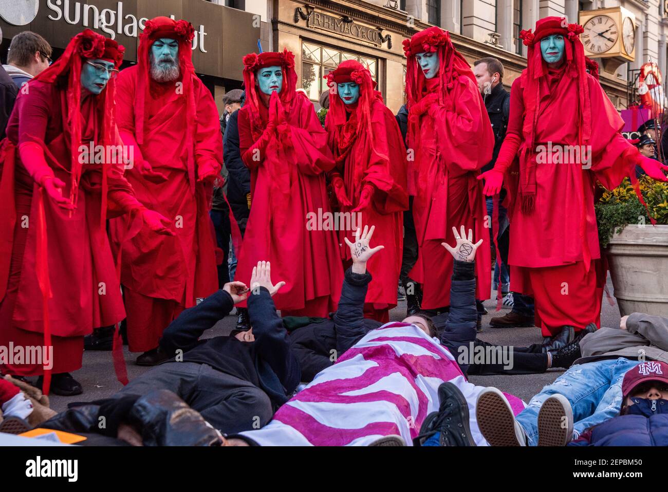 The Red Brigade, part of the climate emergency action group Extinction ...