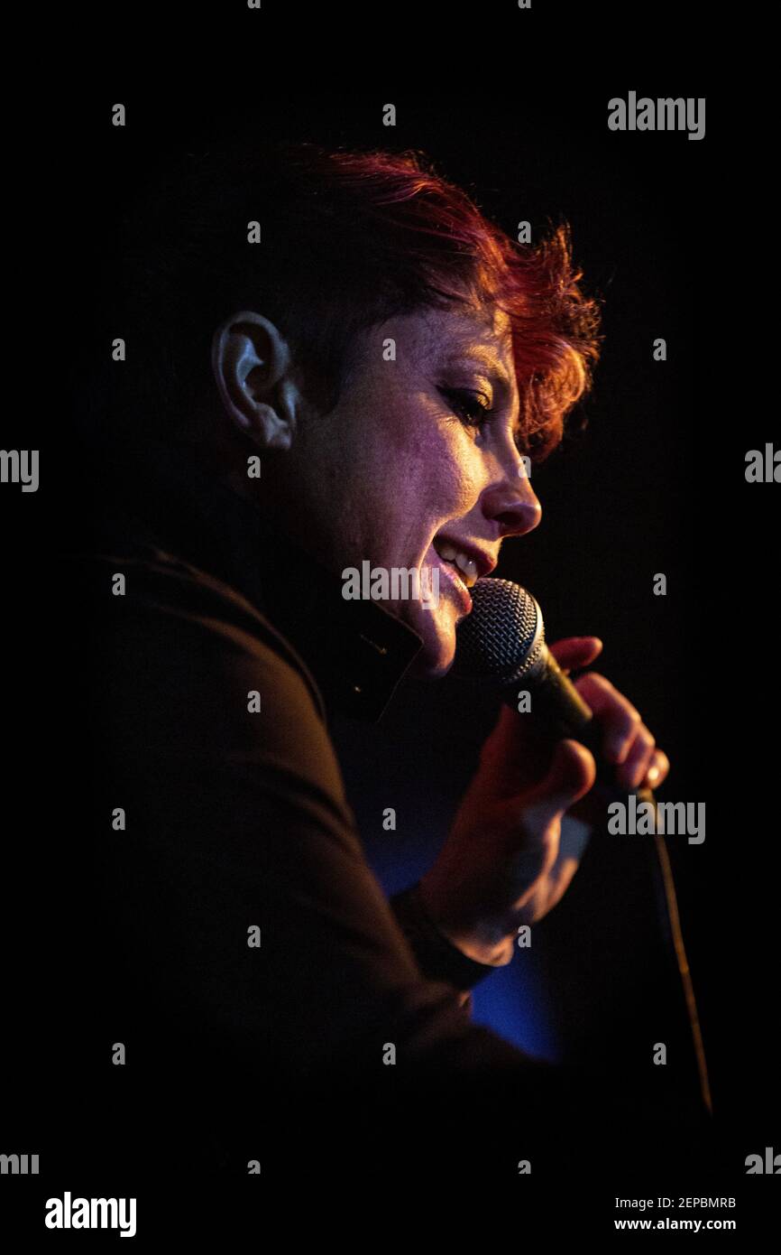 Singer and songwriter, Louisa Roachis, performs live on stage at Hard ...