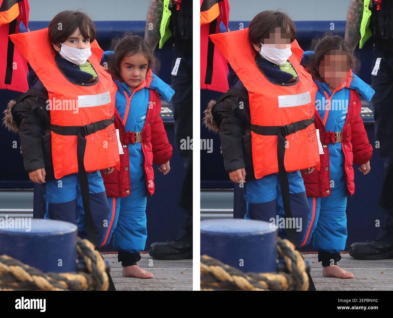 NOTE TO EDS: The picture on the right has been pixelated as the PA ...