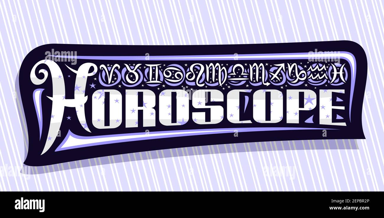 Vector logo for Horoscope, collection of 12 decorative astrology ...