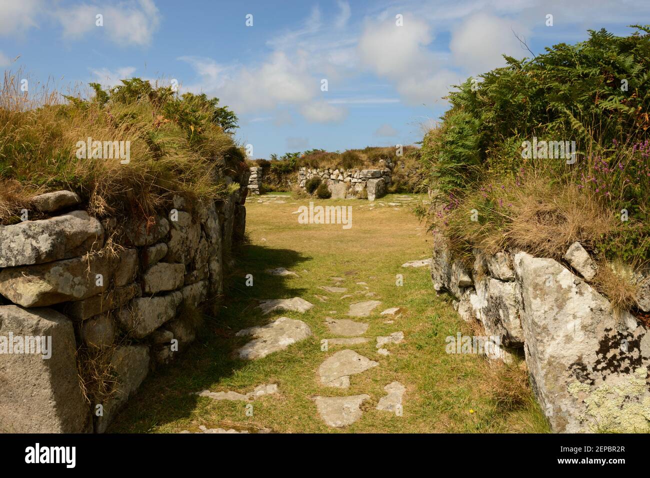 Chysauster, an ancient Iron Age village near New Mill, Cornwall Stock ...