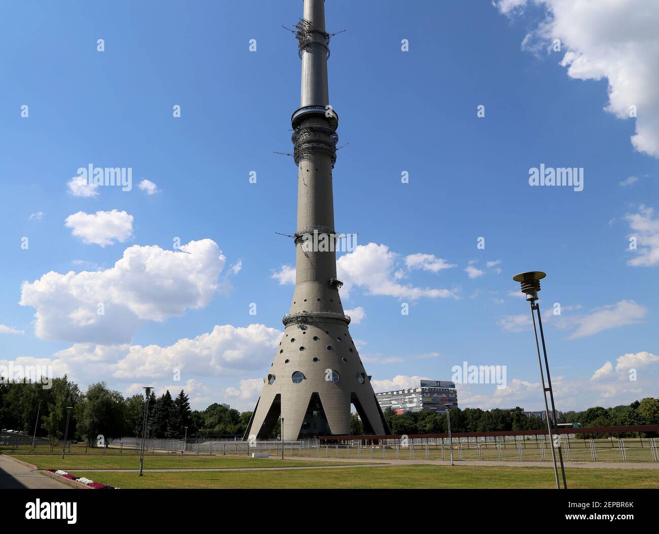 Ostankino television tower in Moscow, Russia. Standing 540.1 meters ...