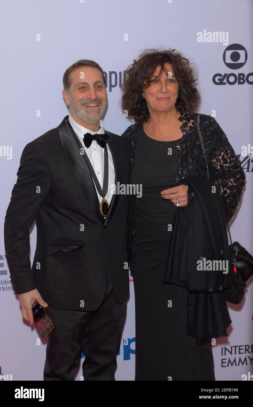 Gregory Monro and Fabienne Servan Schreiber attend the 2019 International Emmy Awards at New ...