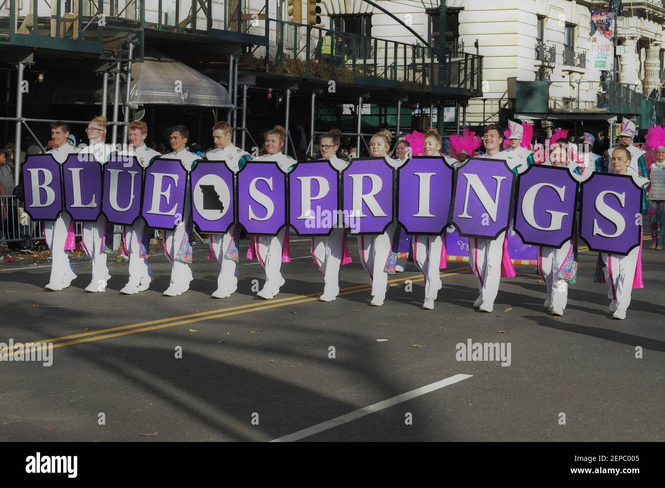 Blue Springs High School Marching Band from Blue Springs perform during ...