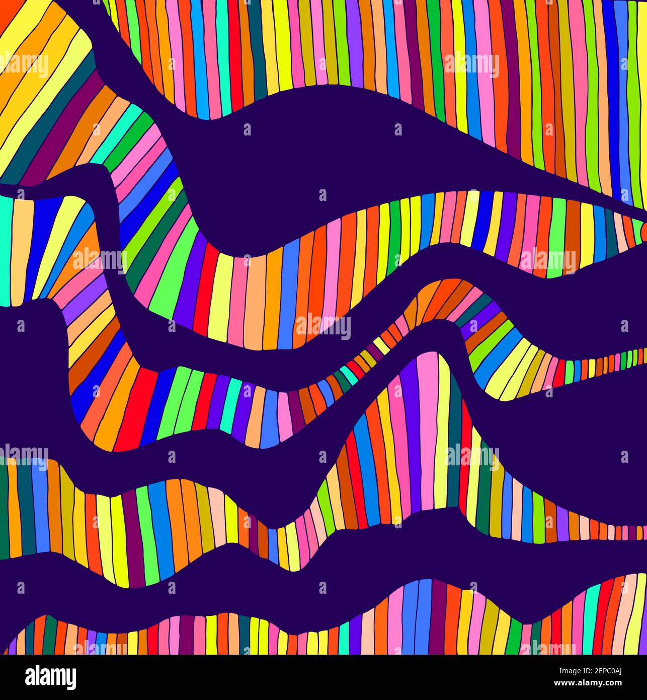 Psychedelic colorful waves. Fantastic art with decorative background ...