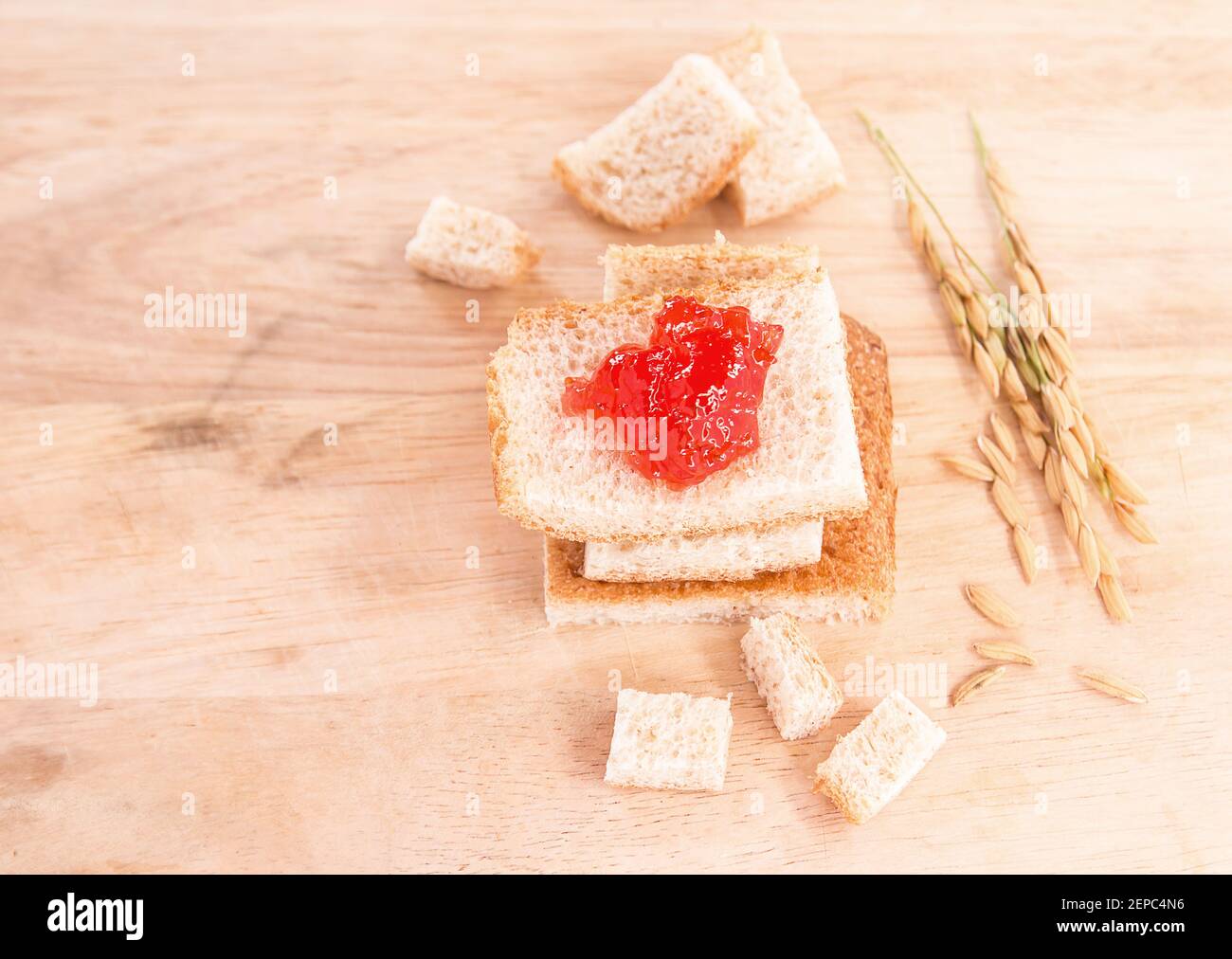 breakfast with bread and jam Stock Photo - Alamy