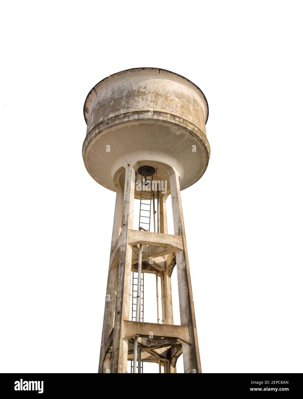 Water tower painted isolated on white background Stock Photo - Alamy