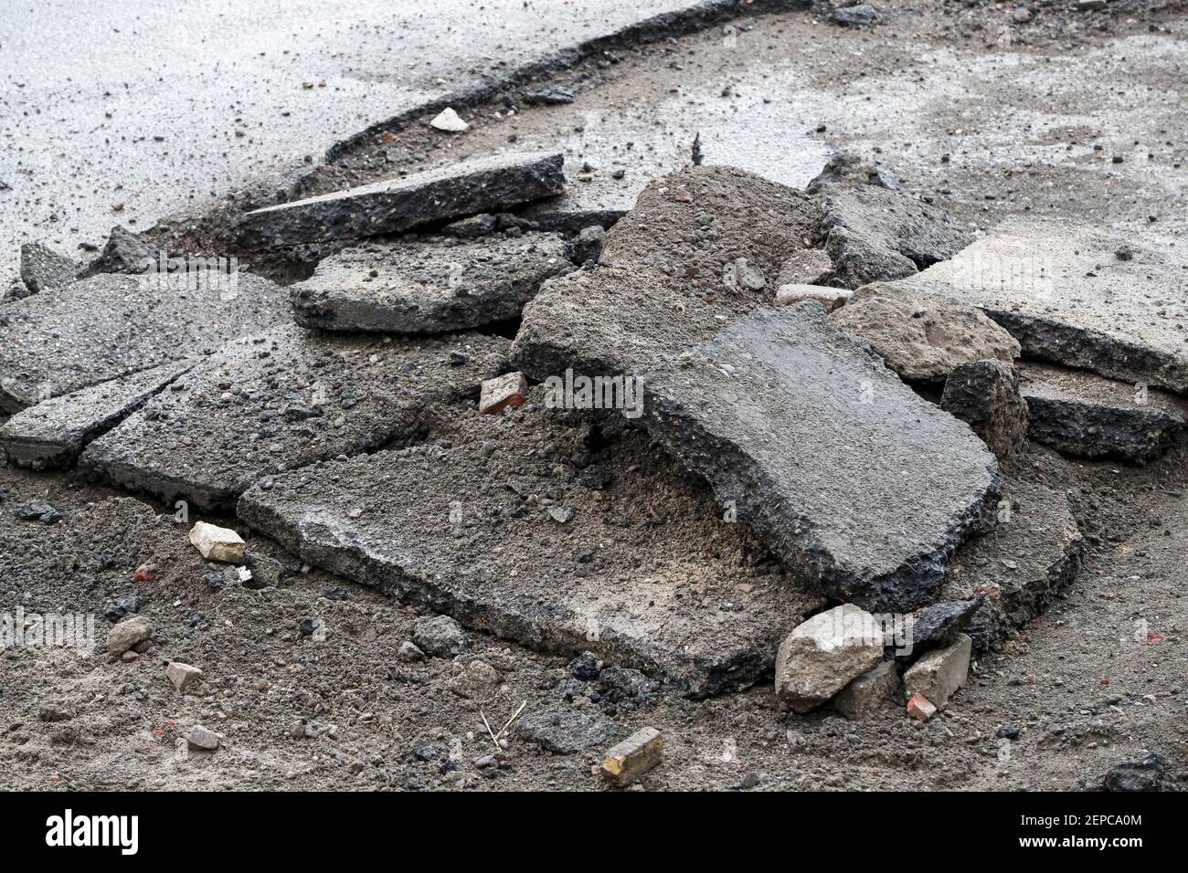 ZANDVOORT , 02-12-2019 , Circuit Zandvoort , pile of tarmac during the ...
