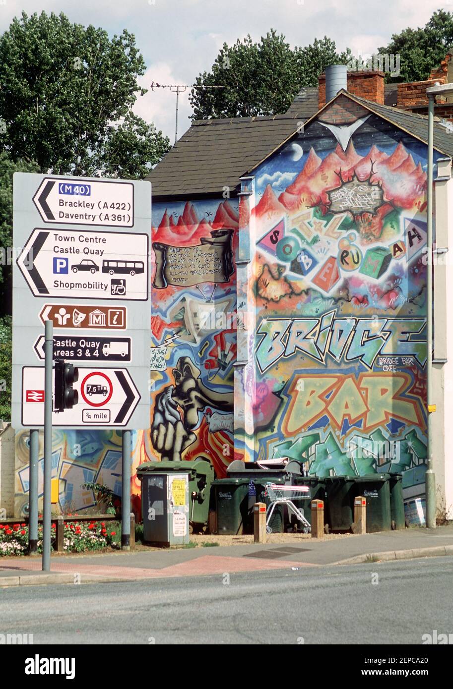 Building covered in graffiti art Stock Photo - Alamy