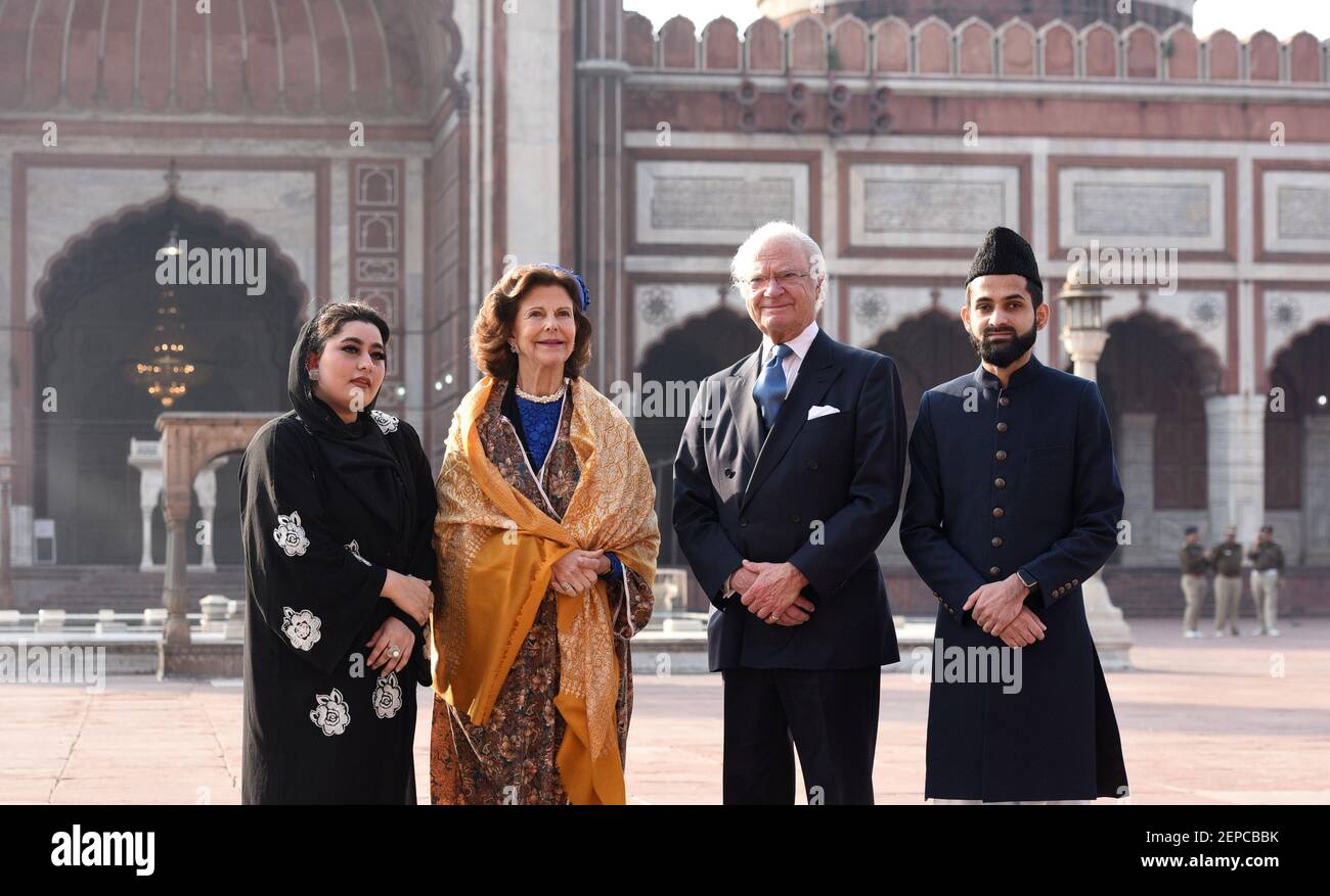 NEW DELHI, INDIA - DECEMBER 2: Swedish King Carl XVI Gustaf and Queen ...
