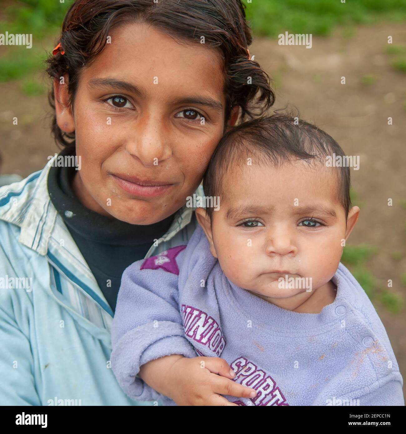 Lomnicka, Slovakia. 05-16-2018. Roma or Gypsy female adolescent ...