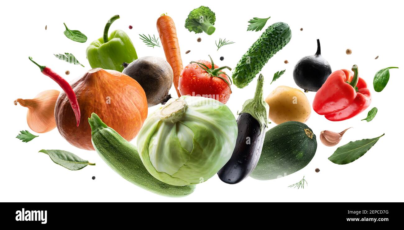 Large set of isolated vegetables on a white background Stock Photo - Alamy