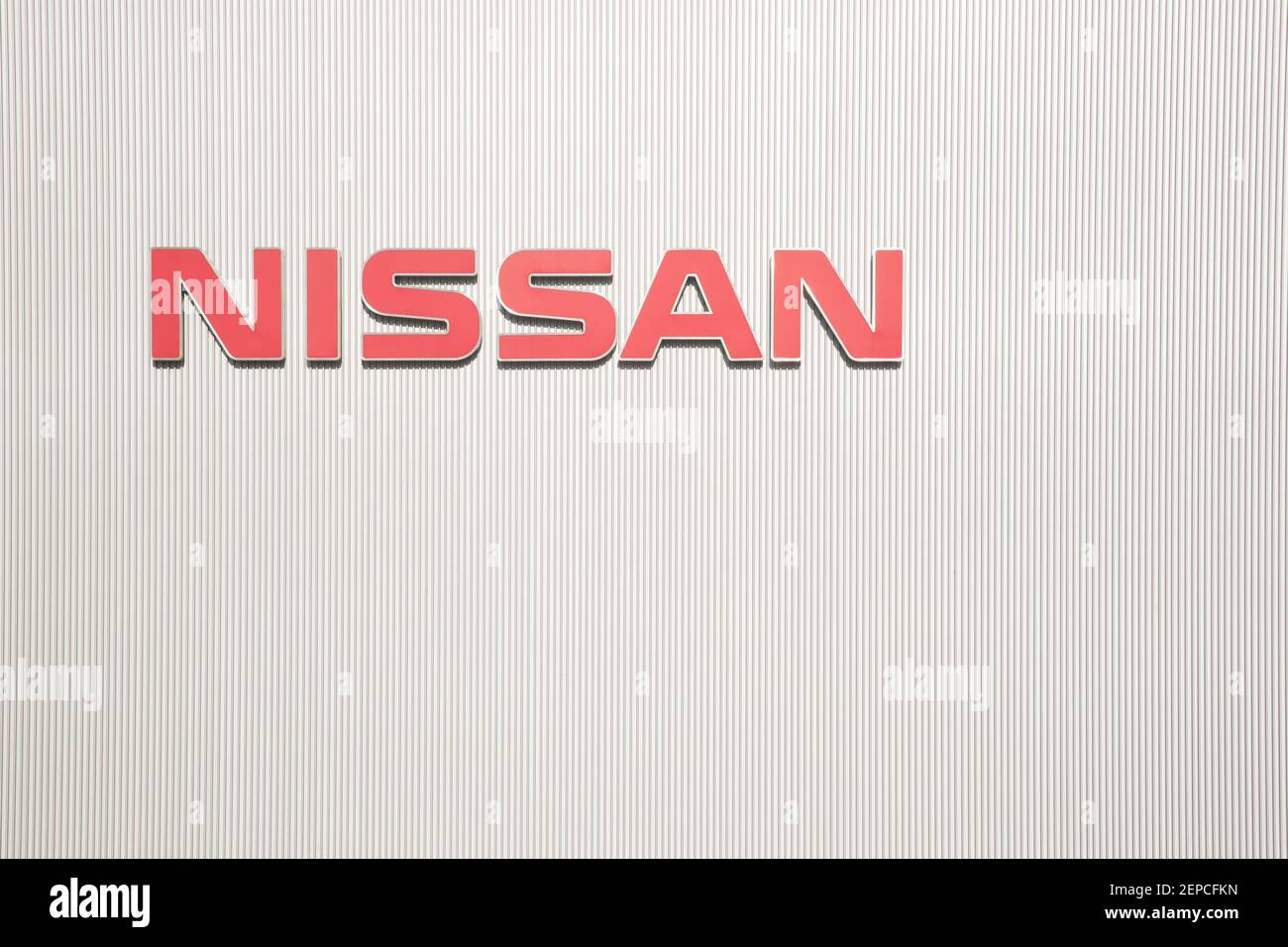 Nissan logo at the Nissan Motor Co., Ltd. Global Headquarters in ...
