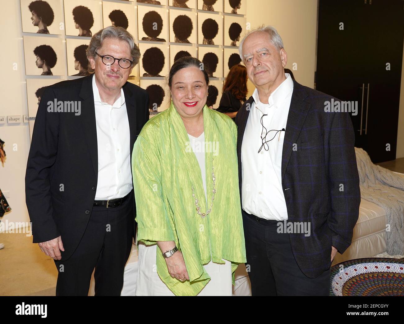 MIAMI, FL - DEC 2: William Kentridge, Nora Halpern and Kerry Brougher ...