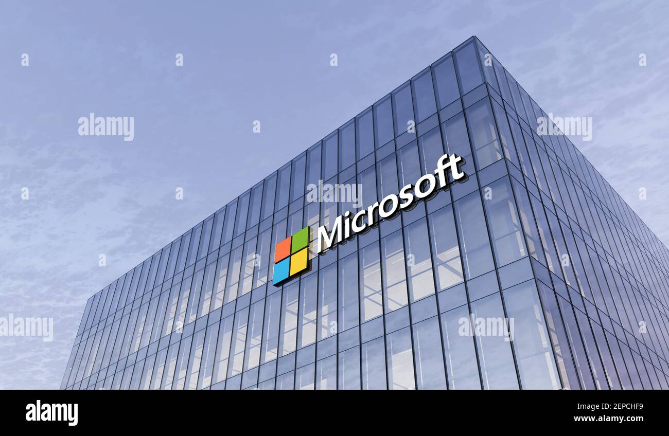3d microsoft logo hi-res stock photography and images - Alamy
