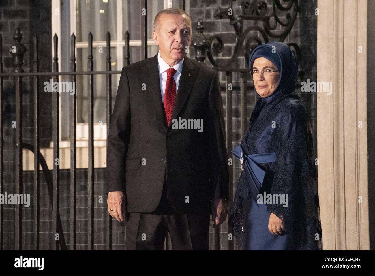 Turkish President Recep Tayyip Erdogan and his wife Emine, attend a ...