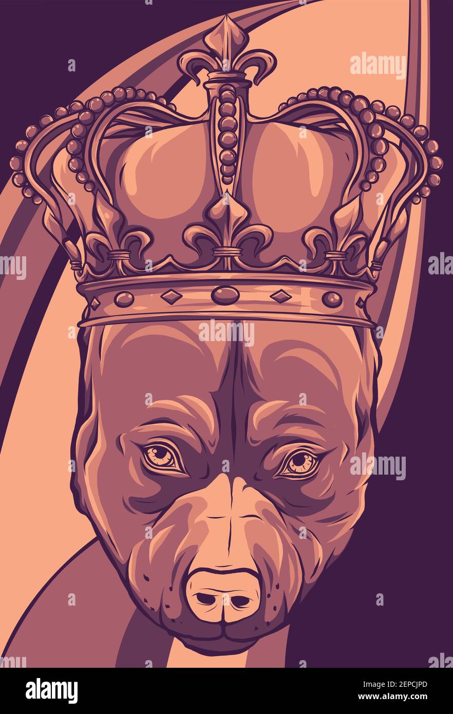 King Dog vector illustration on white background Stock Vector Image ...
