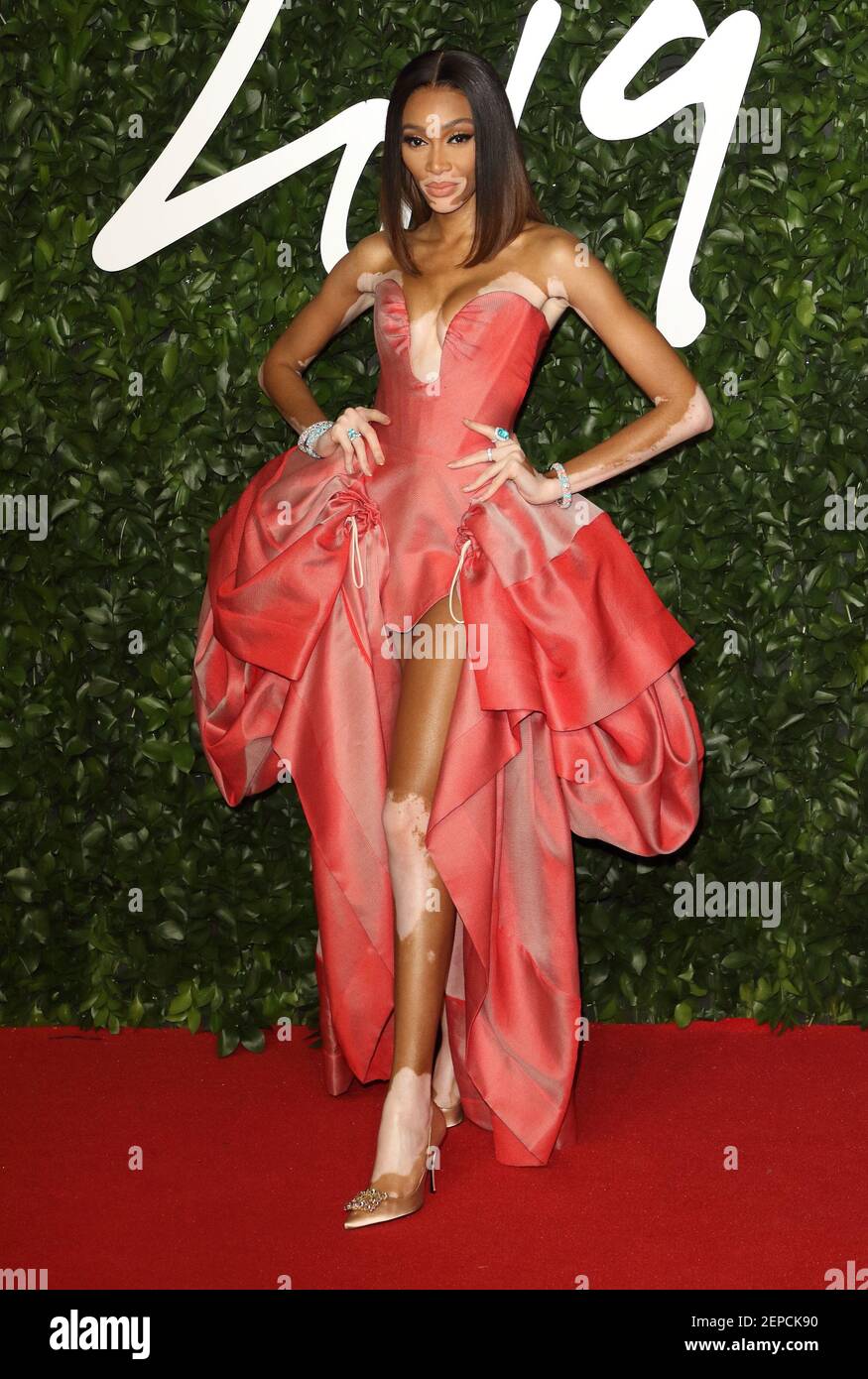 Winnie Harlow on the red carpet during The Fashion Awards at Royal ...