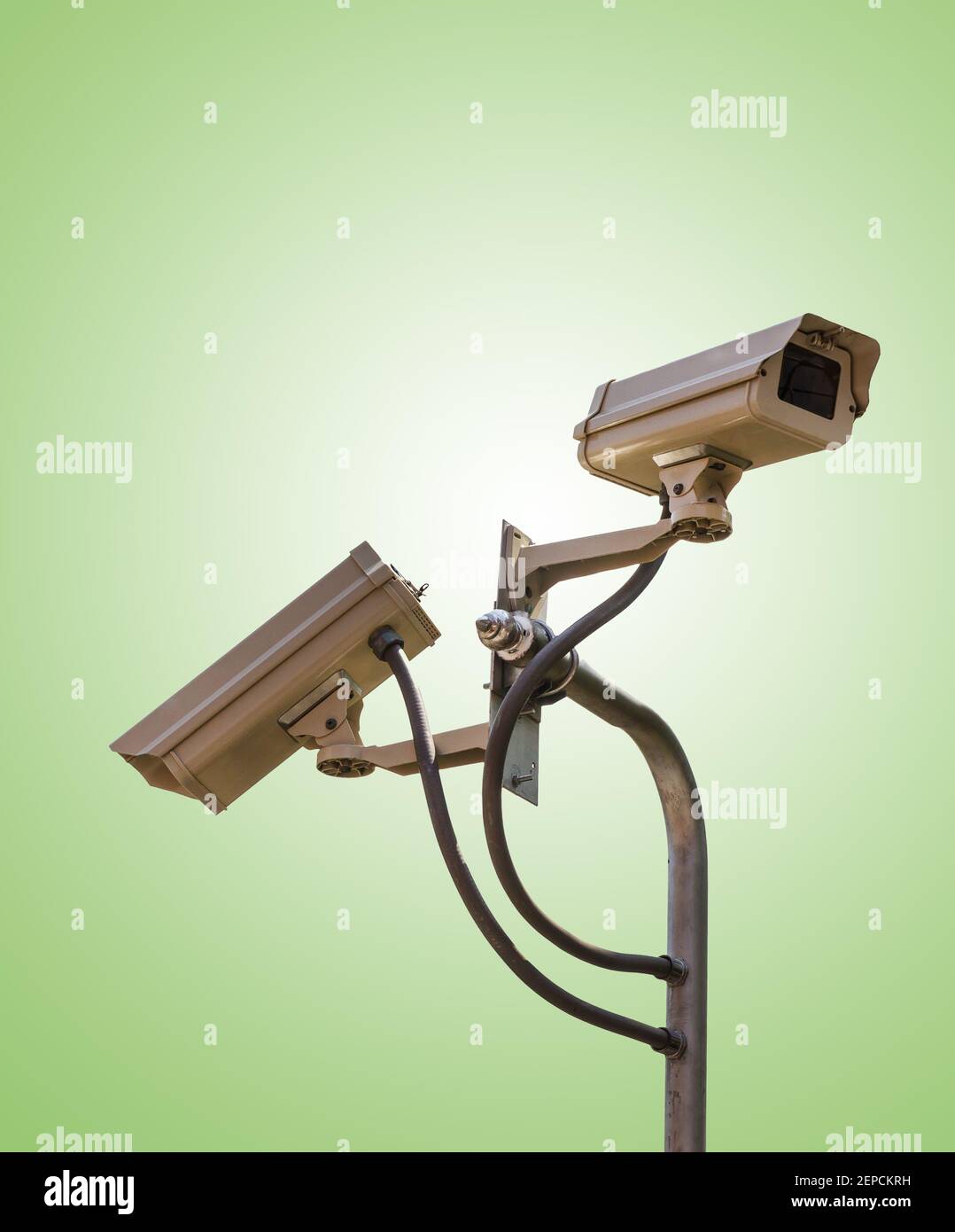 Security camera CCTV video surveillance on green background Stock Photo ...