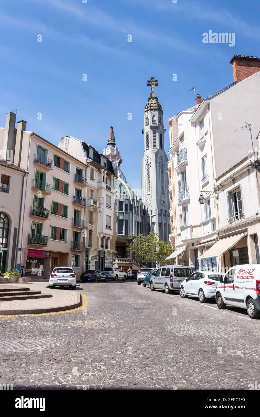 exterior of Notre Dame des malades church in Vichy France Stock Photo ...