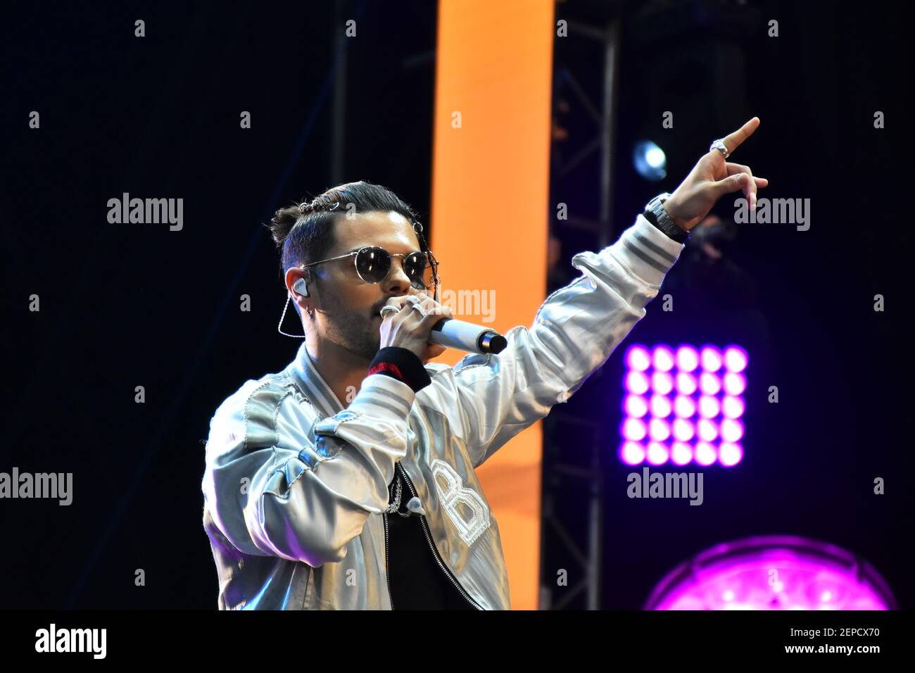 MEXICO CITY, MEXICO - DECEMBER 4: Spanish singer Abraham Mateo sings on ...