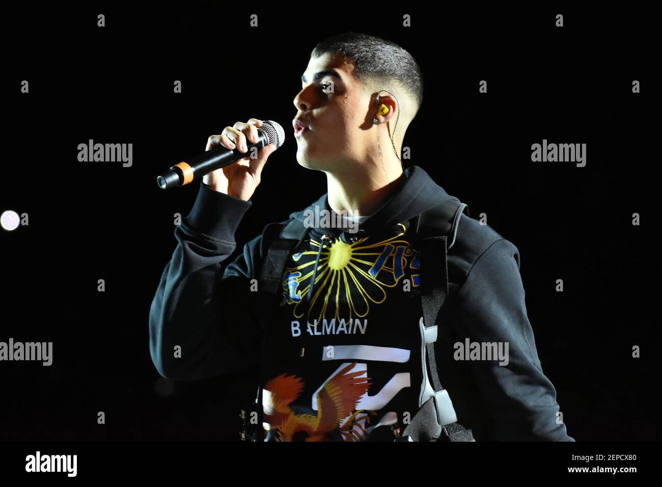 MEXICO CITY, MEXICO - DECEMBER 4: Puerto Rican singer Lunay sings on ...