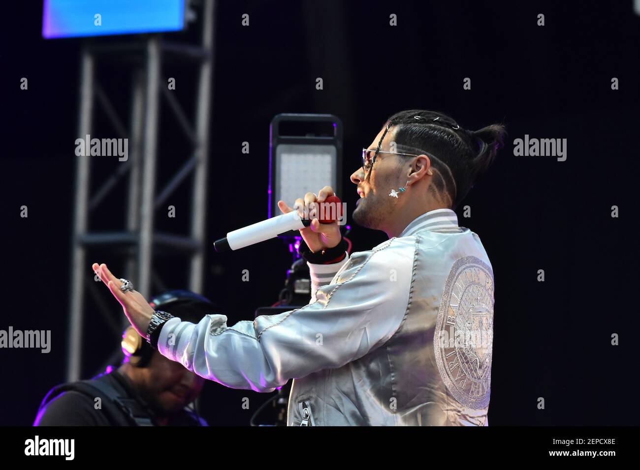 MEXICO CITY, MEXICO - DECEMBER 4: Spanish singer Abraham Mateo sings on ...