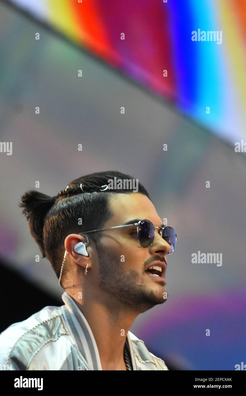 MEXICO CITY, MEXICO - DECEMBER 4: Spanish singer Abraham Mateo sings on ...