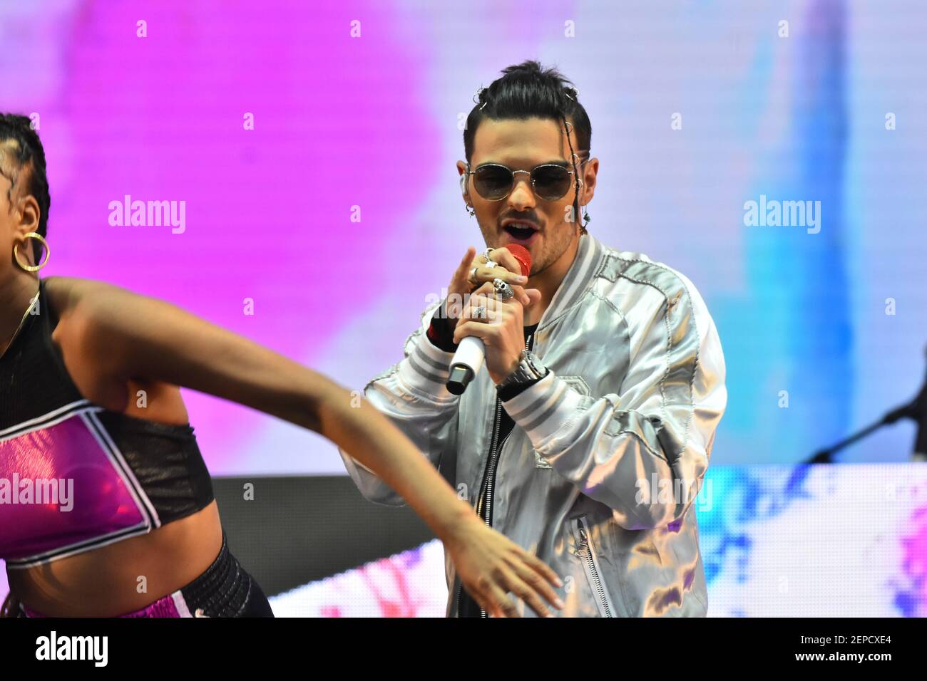 MEXICO CITY, MEXICO - DECEMBER 4: Spanish singer Abraham Mateo sings on ...
