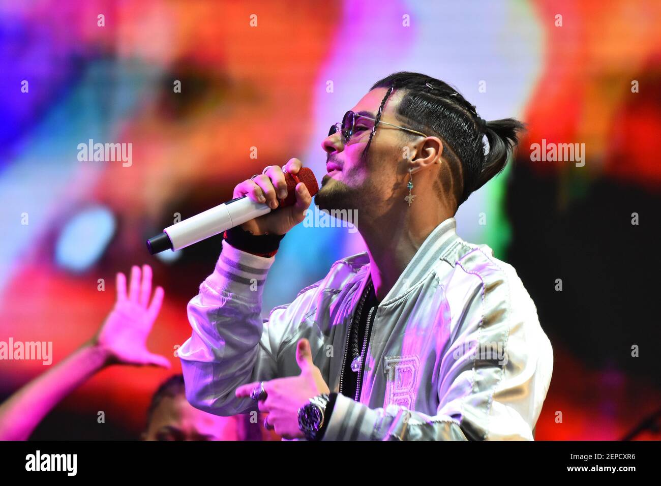 MEXICO CITY, MEXICO - DECEMBER 4: Spanish singer Abraham Mateo sings on ...