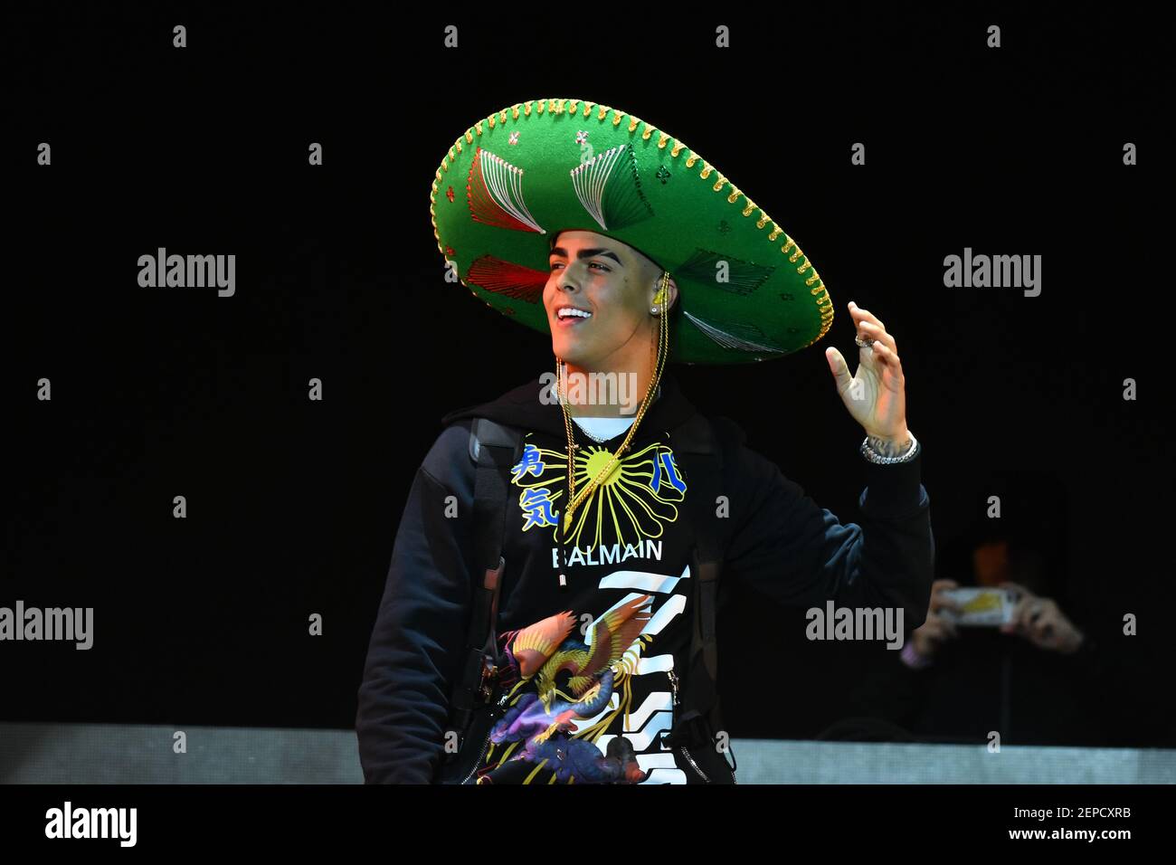 MEXICO CITY, MEXICO - DECEMBER 4: Puerto Rican singer Lunay sings on ...