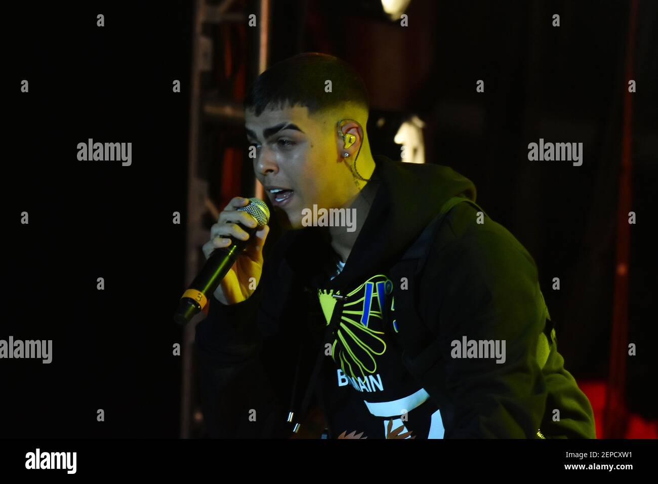 MEXICO CITY, MEXICO - DECEMBER 4: Puerto Rican singer Lunay sings on ...