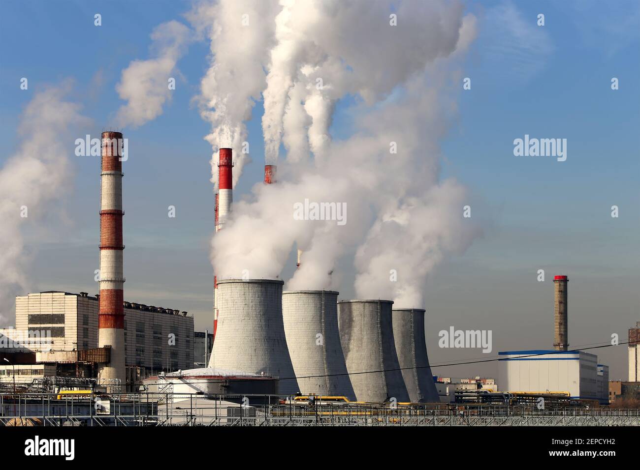 Burning Coal Power Plant