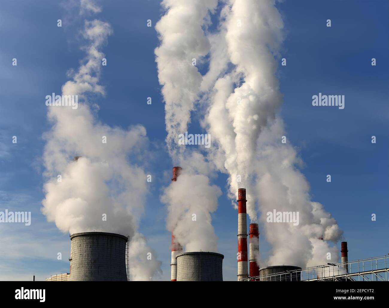 Burning Coal Power Plant