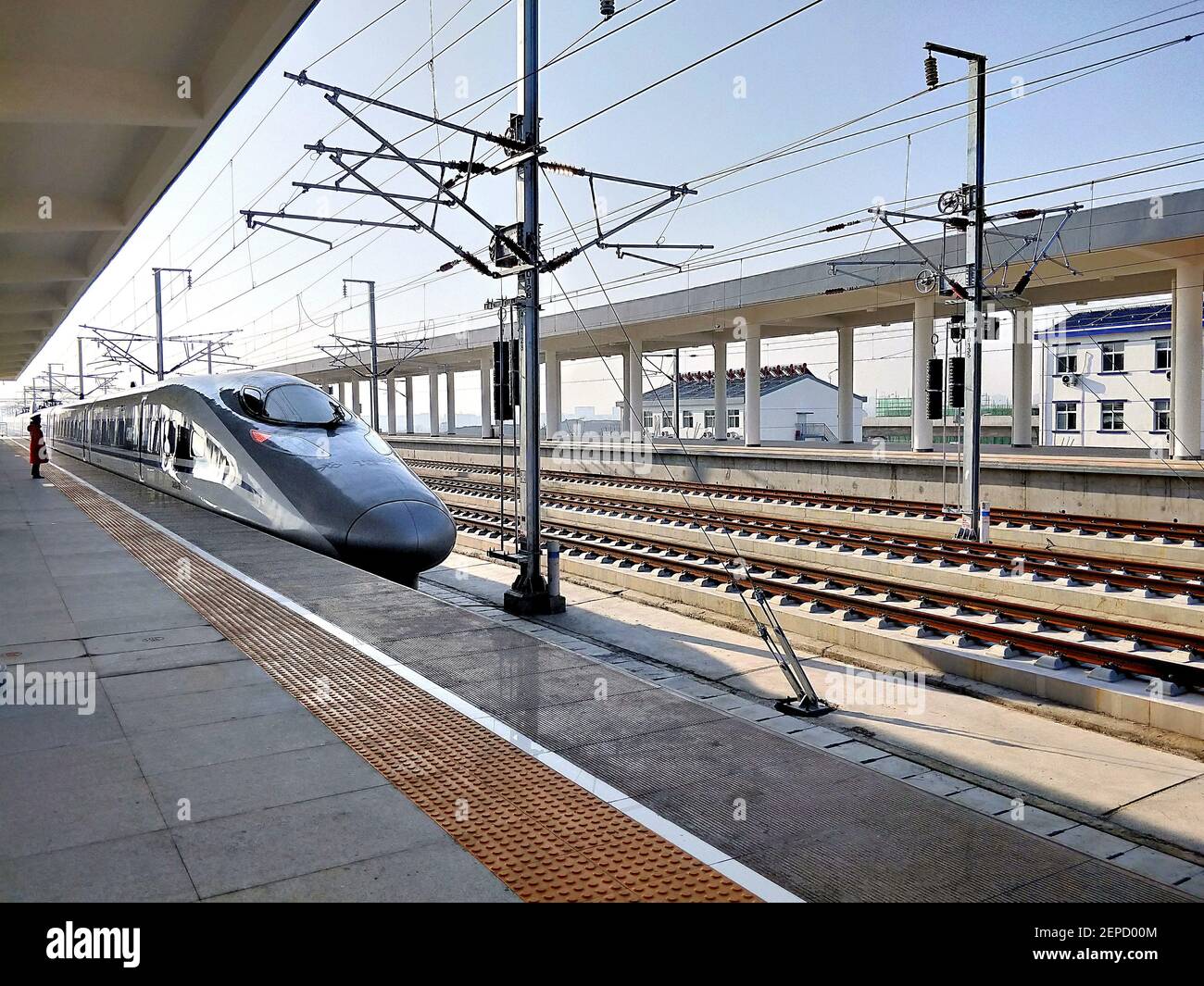Hubei,CHINA-The east Yunmeng station of Han-shi high-speed railway was ...
