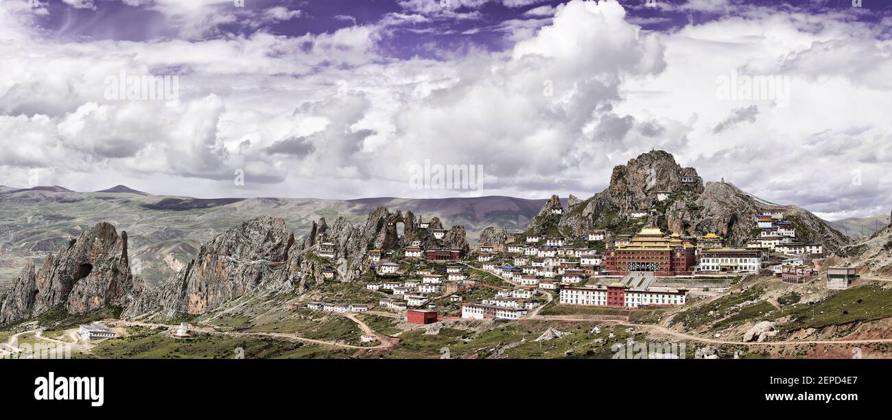Xizang,CHINA-December 6, 2019 - Zizhu temple is located on the Zizhu ...