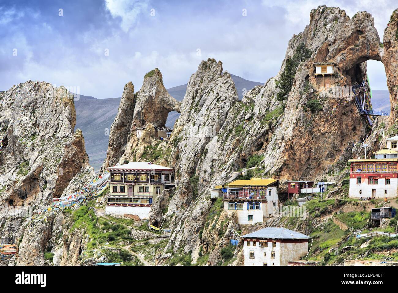 Xizang,CHINA-December 6, 2019 - Zizhu temple is located on the Zizhu ...