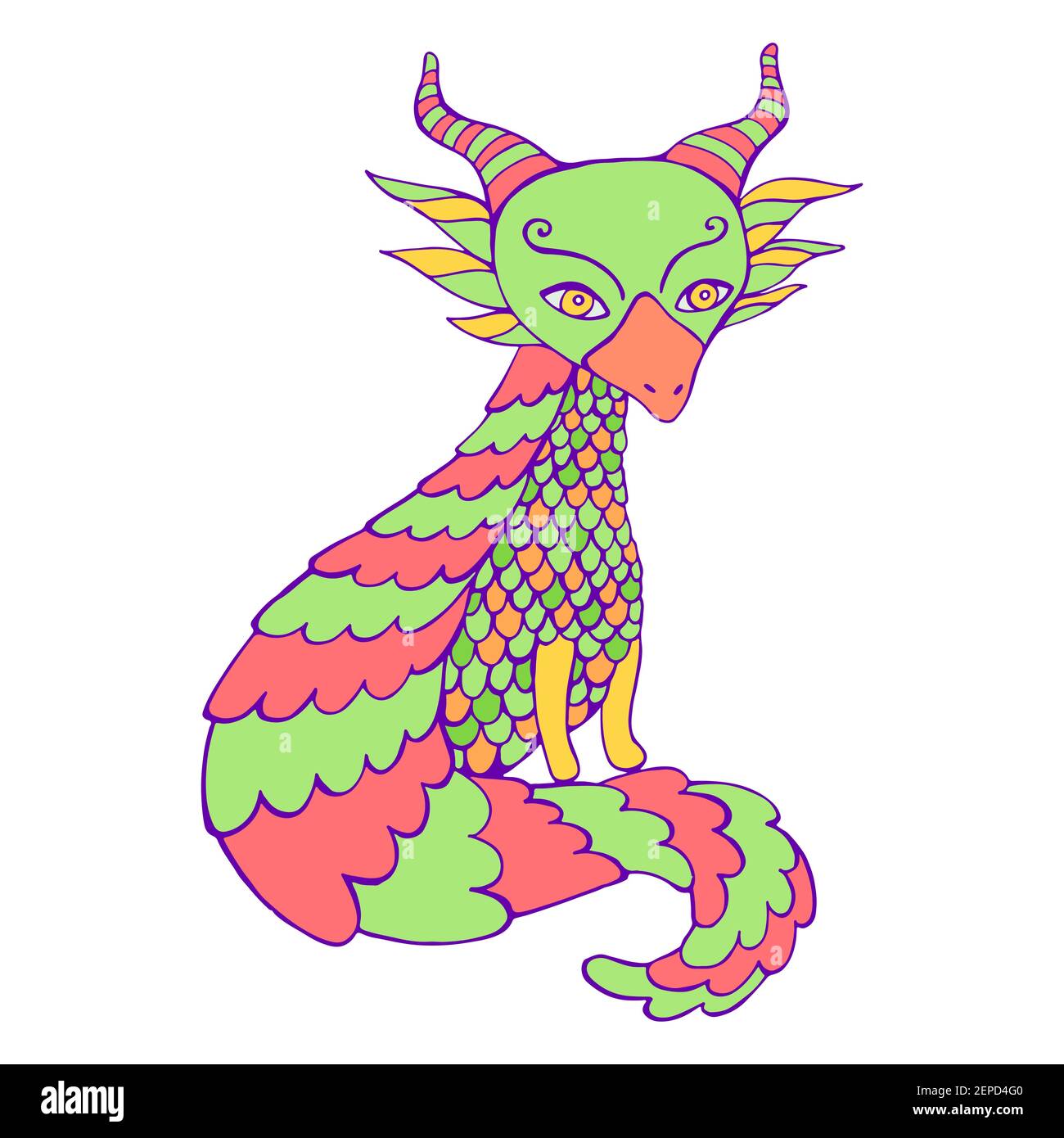 Dragon with coiled tail Stock Vector Images - Alamy