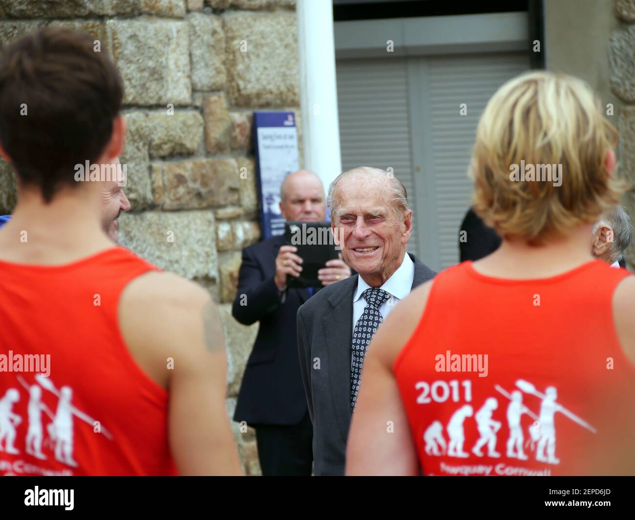Newquay, Cornwall, England, 1st July 2014. HRH Philip duke of Edinburgh ...