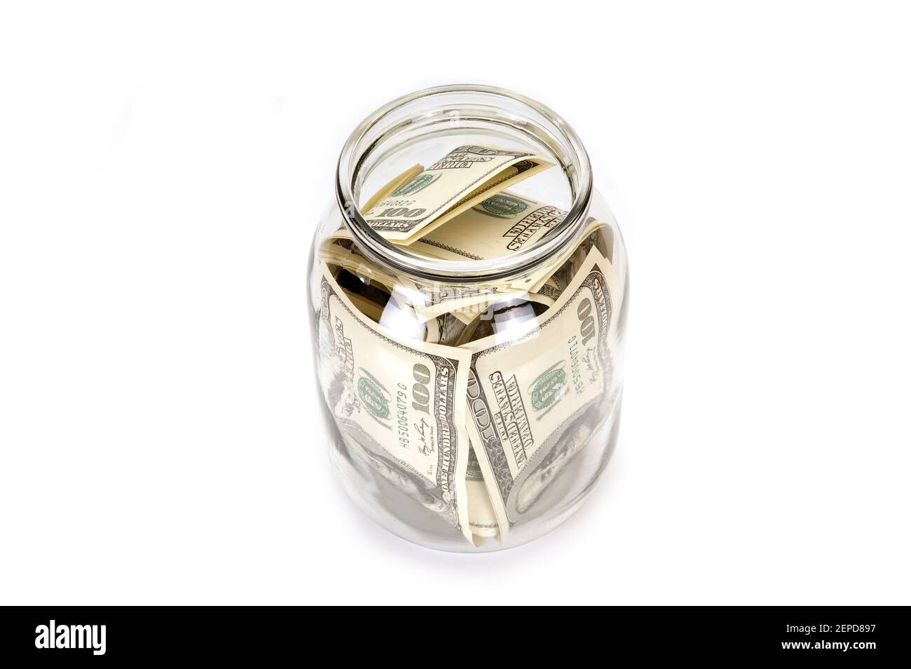 Glass jar us dollar Cut Out Stock Images & Pictures - Alamy